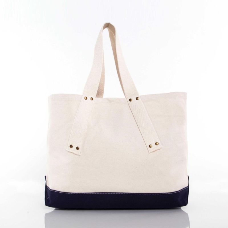 Canvas Grommet Tote in Navy, Black, Gray | CB Station